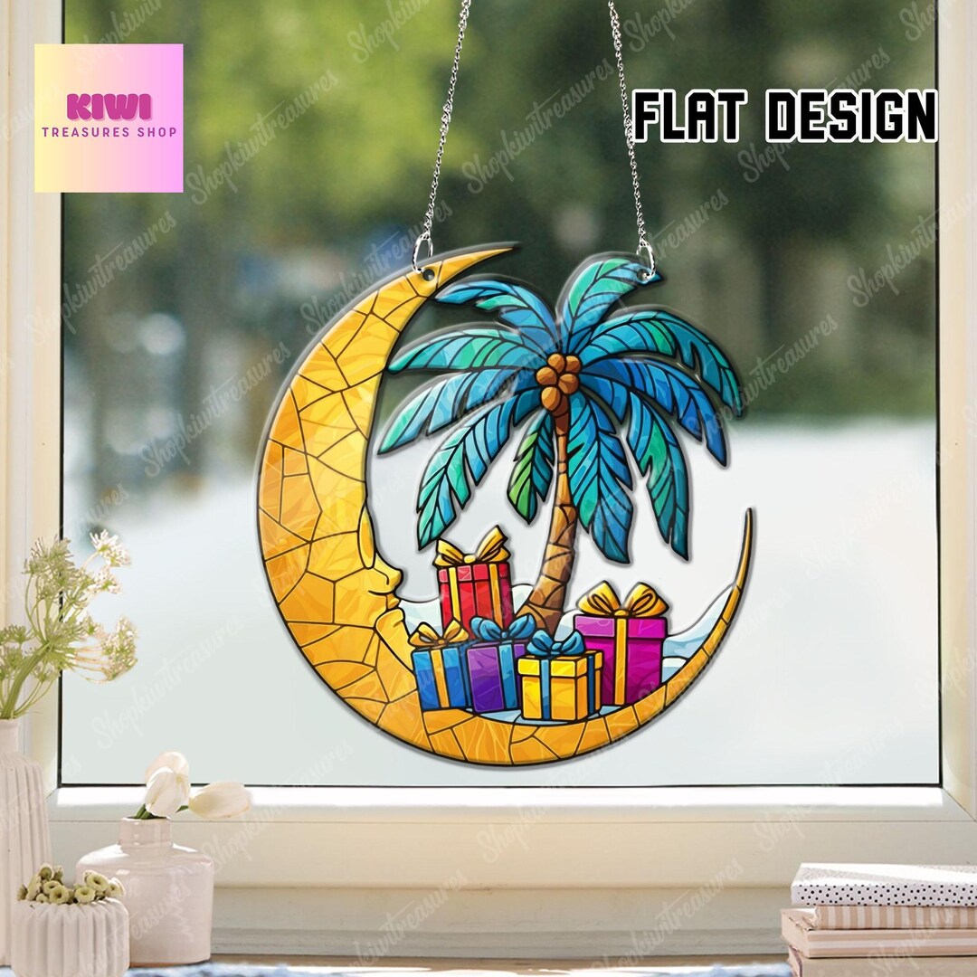 Palm Tree Acrylic Window Hangings, Summer Vibes, Palm Tree Lovers Gift ...