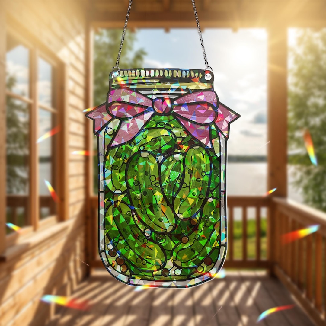 Pickle Jar Holographic Suncatcher: Funny Kitchen Window Decor - Etsy