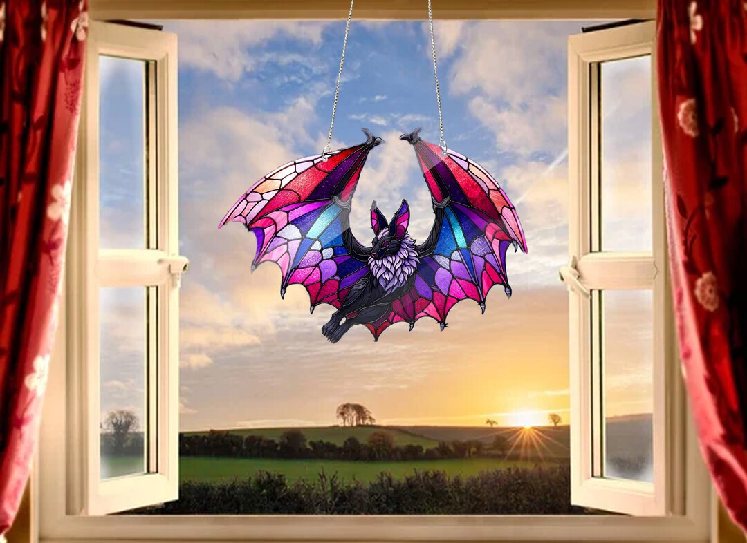 Bat Bisexual Colors Acrylic Window Hanging, Acrylic Bat, Bat Lovers ...