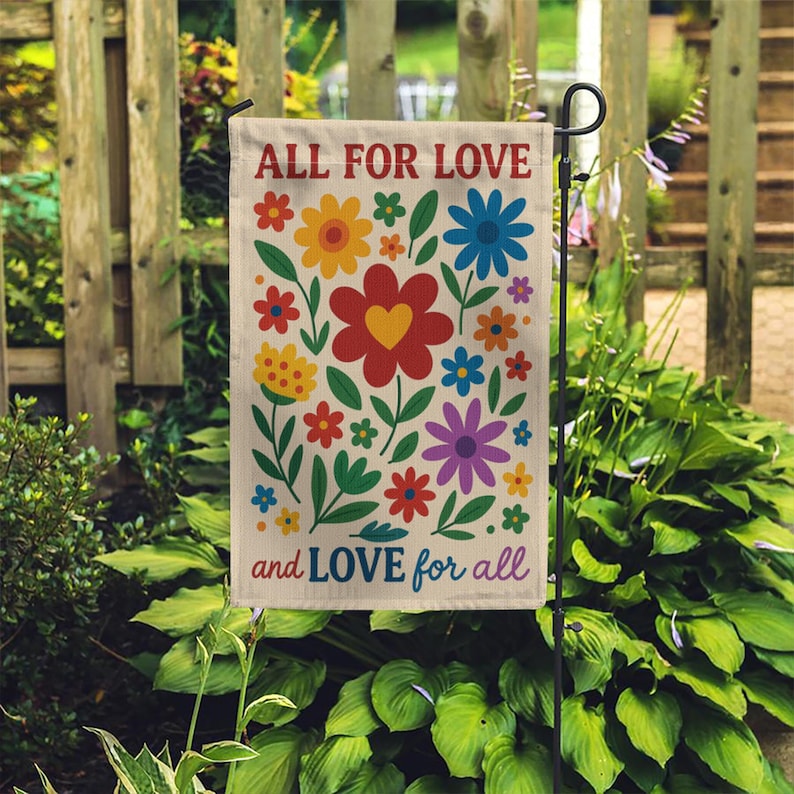 Floral Garden Flag: Inclusive Pride Love for All Yard Decor - Etsy