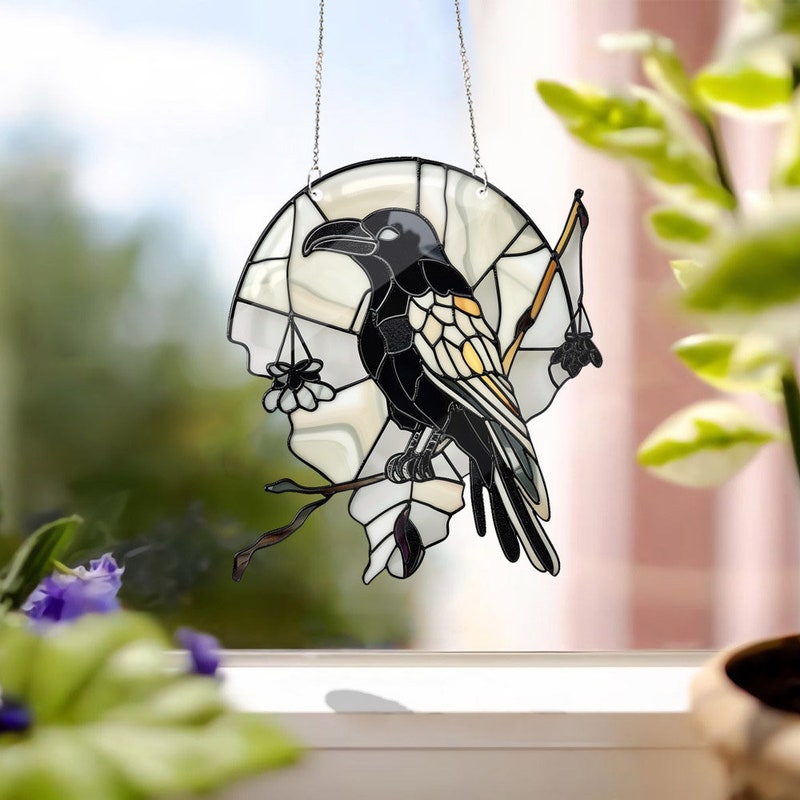 Stained Glass Raven - Etsy