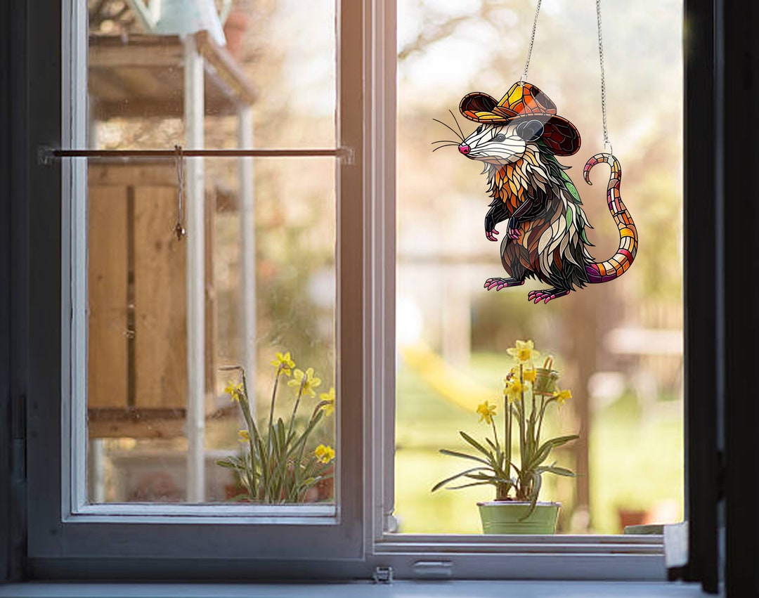 Cowboy Opossum Acrylic Window Hanging: Kute Possum Decor - Etsy