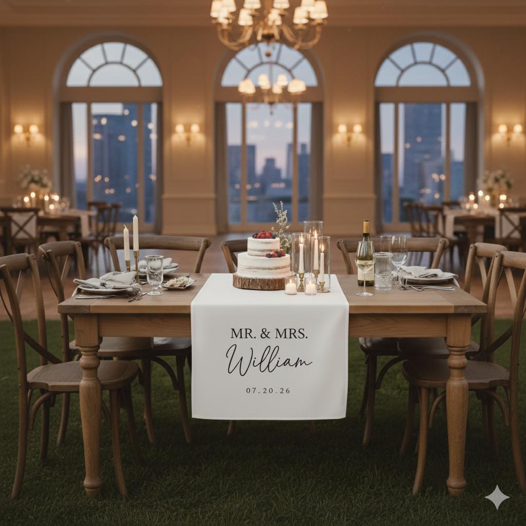 Custom Wedding Table Sign: Personalized Name and Date Reception Decor ...