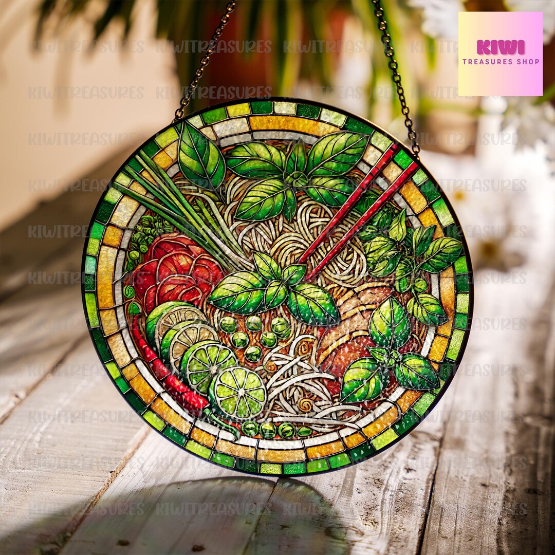 Vietnamese Pho GLASS Suncatcher Hanging Pho Foodie Window Hanging ...