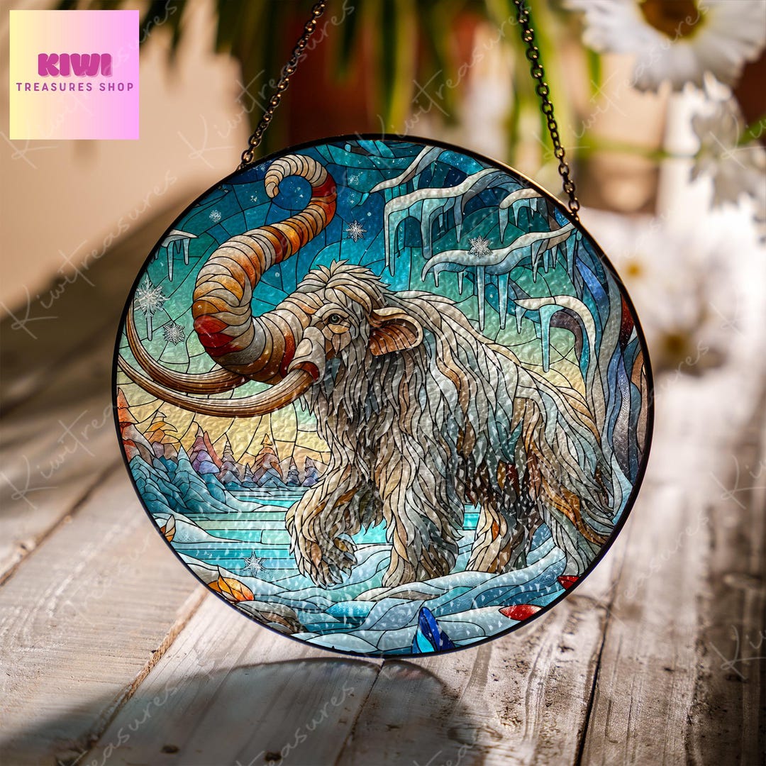 Mammoth GLASS Suncatcher Ornament, Window Hanging, Home Decor ...