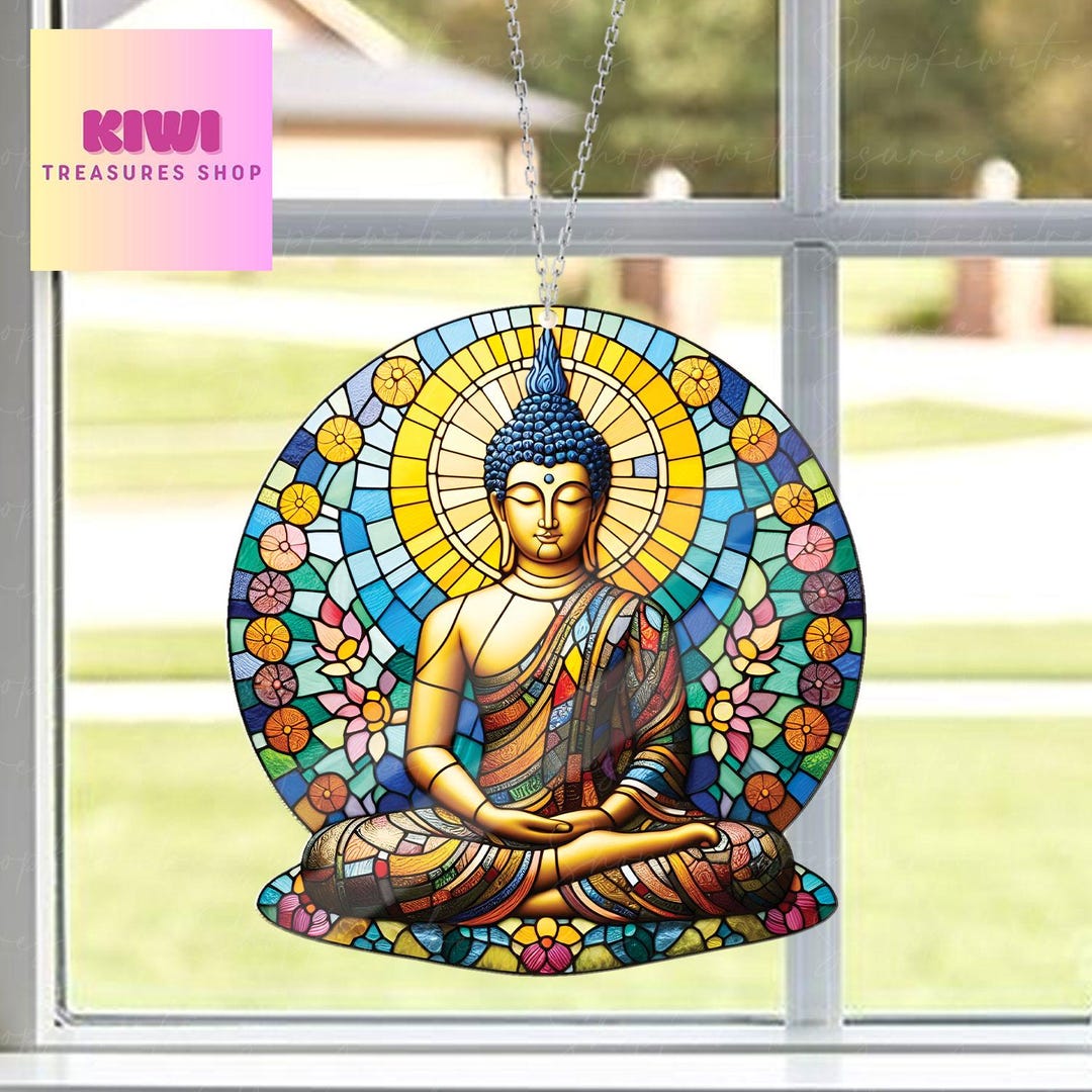 Vibrant Buddha ACRYLIC Window Hanging, Wall Art, Acrylic Window Hanging ...