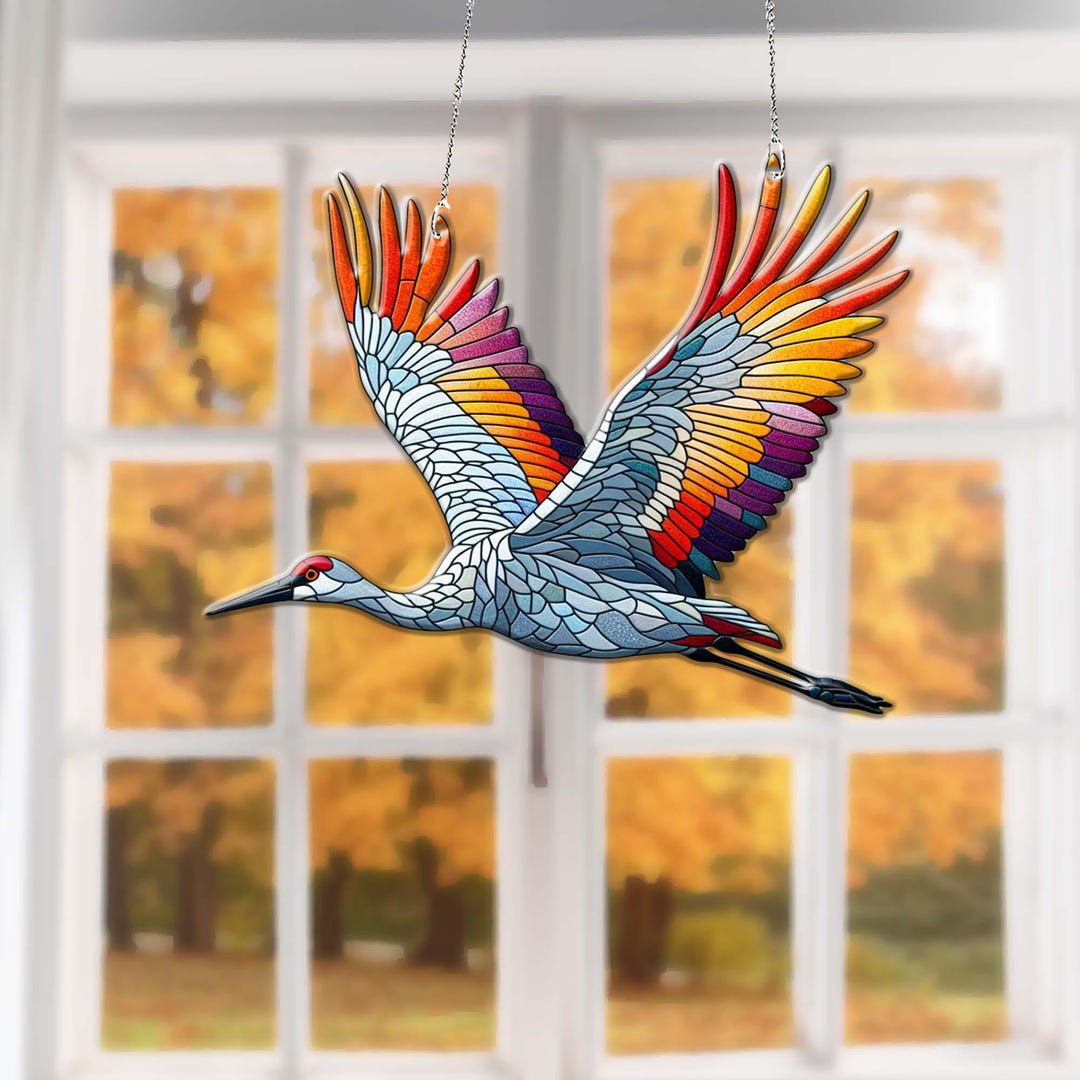 Sandhill Crane Acrylic Window Hanging: Bird Lover Gift - Etsy