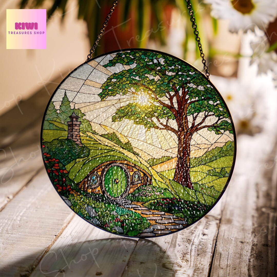 Shire GLASS Suncatcher, Shire Scenery Decor, Countryside Lover Decor ...