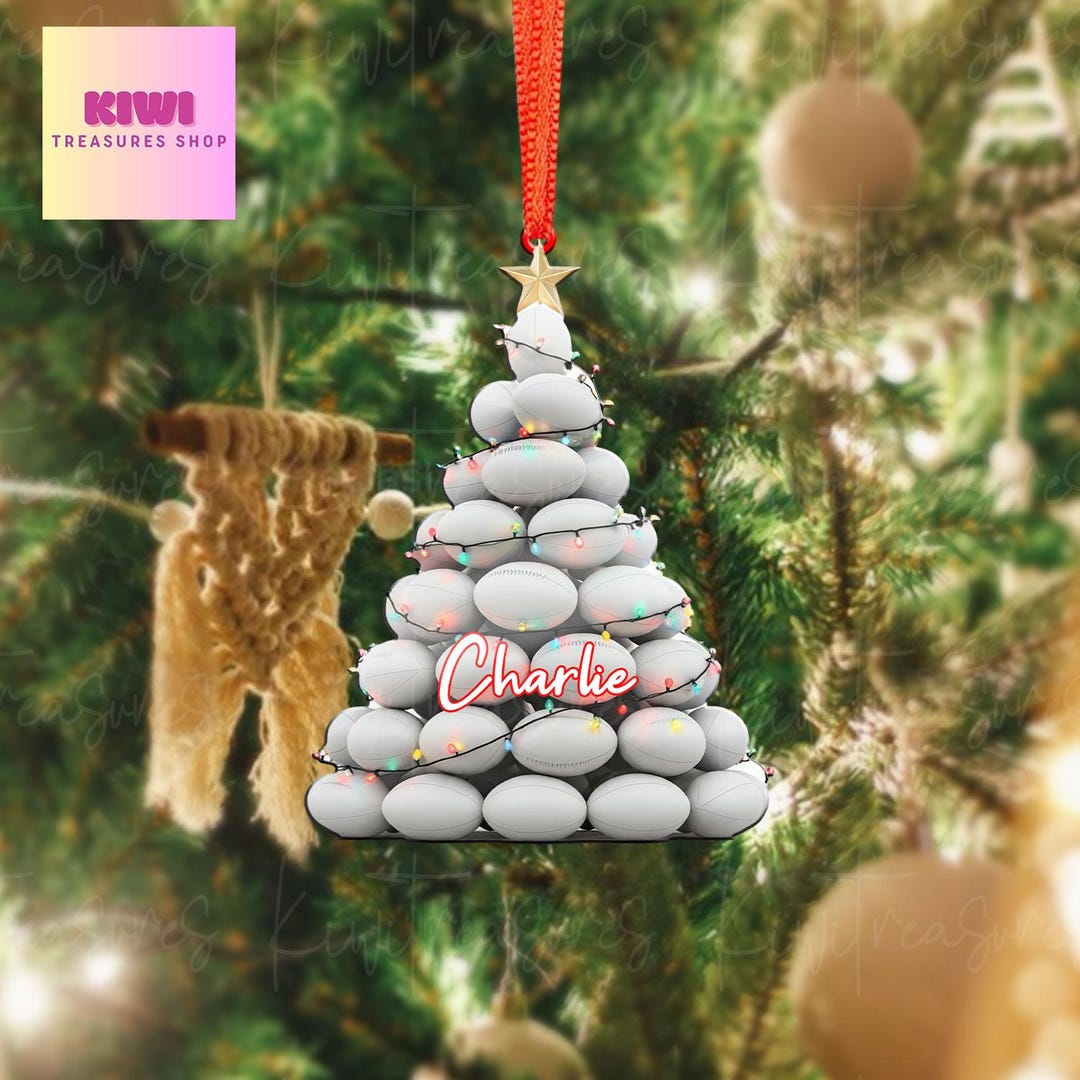 Personalized Rugby Christmas Tree Ornament, Acrylic Sport Lover Gift - Etsy