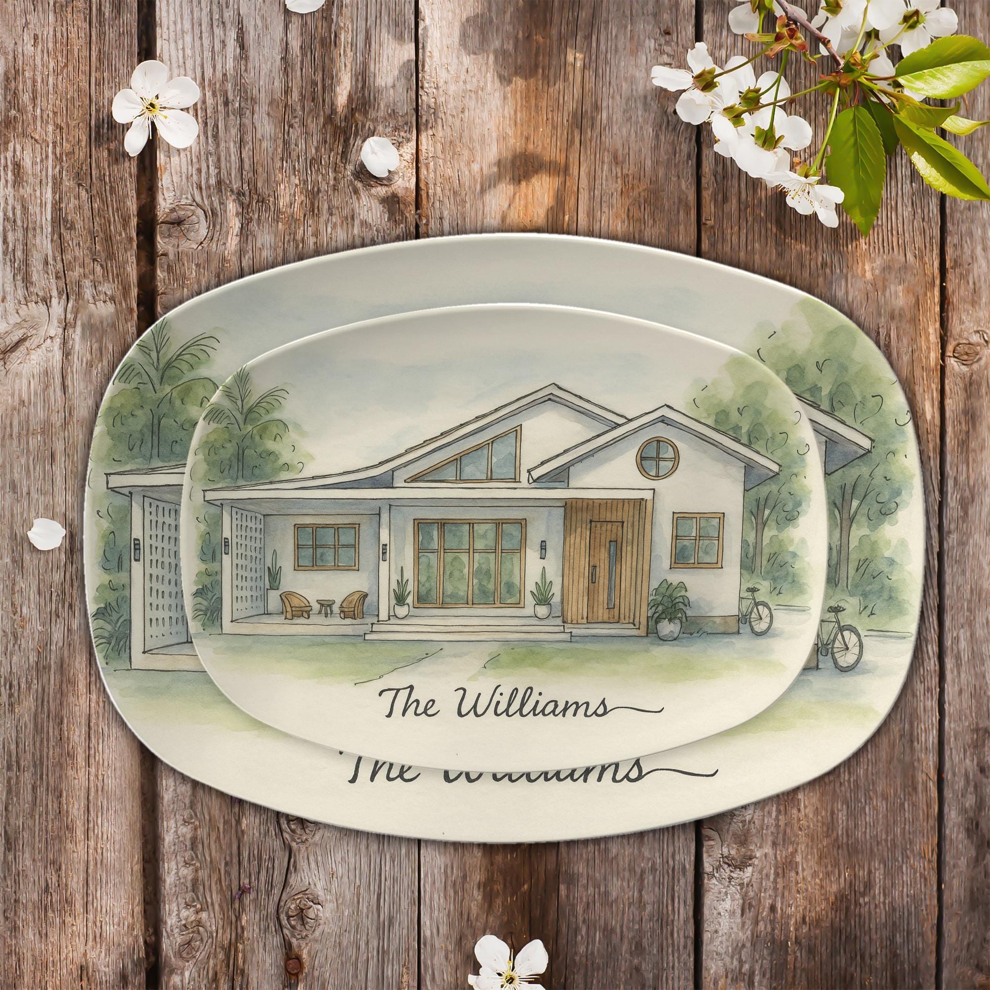 Custom House Portrait Platter: Personalized Home Decor Gift - Etsy