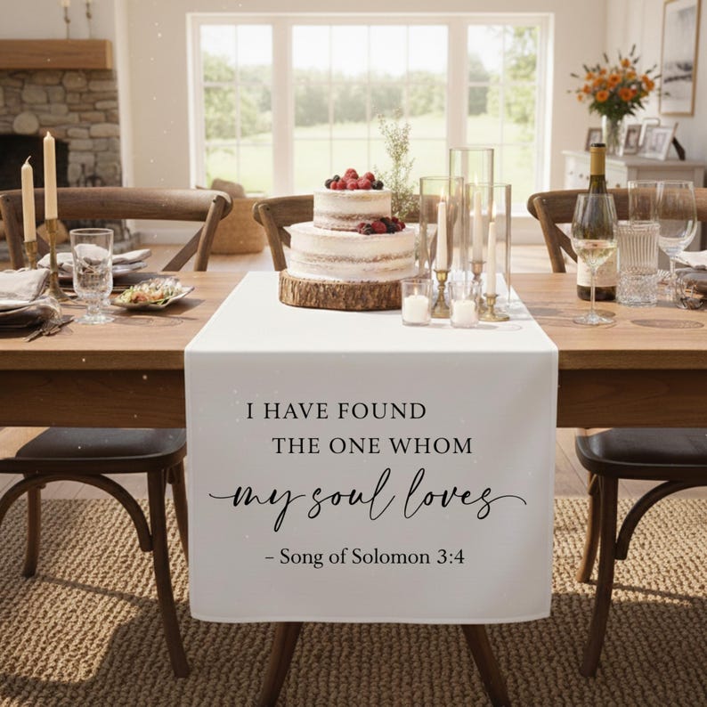 Christian Wedding Table Sign: Bible Verse Reception Decor - Etsy