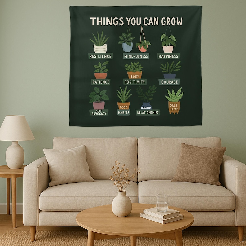 Things You Can Grow Tapestry: Mental Health Decor, Therapy Office ...