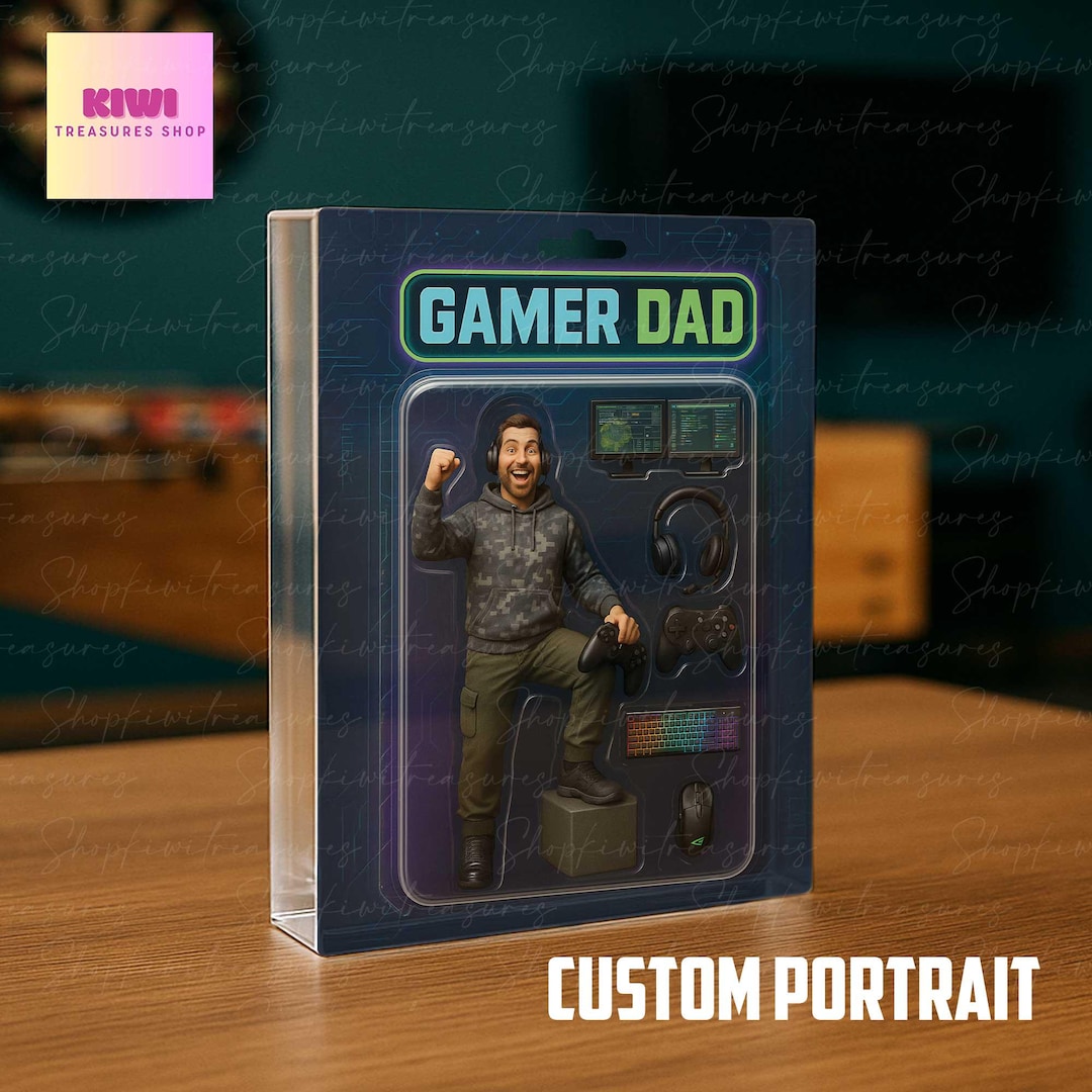Custom Potrait Gamer Dad ACRYLIC Blocks | Personalized Gamer Gift ...
