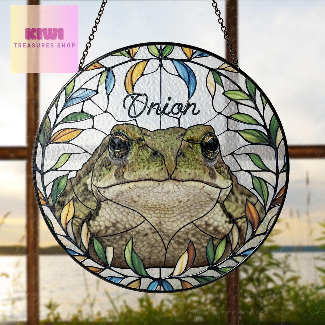 Custom Toad Photo Glass Suncatcher, Glass Toad Frog Memorial, Custom ...