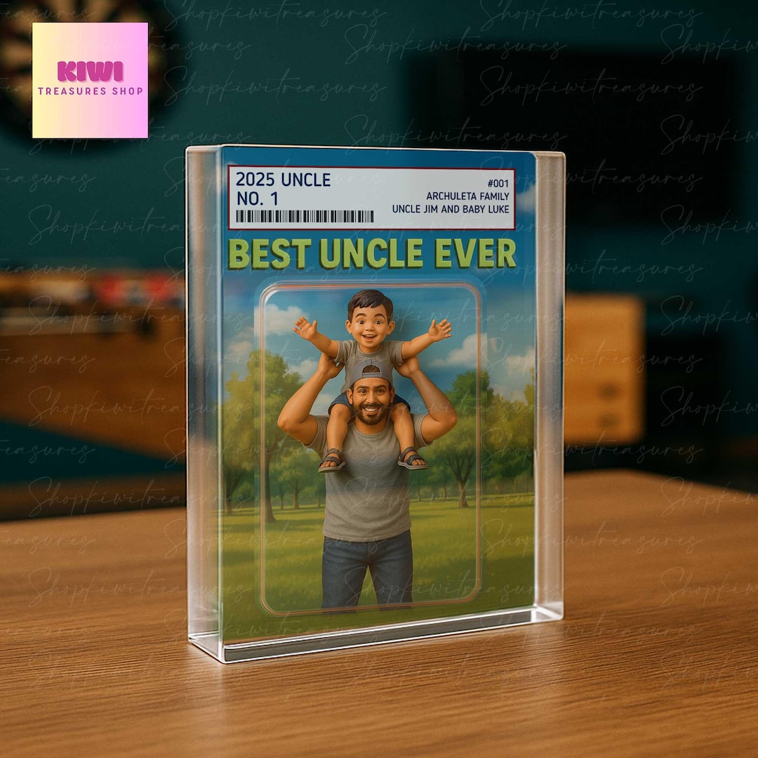 Custom Best Uncle Ever Trading Card Style Acrylic Block – Father's Day ...