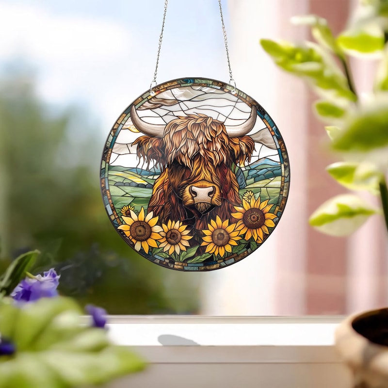 Stained Glass Cow - Etsy