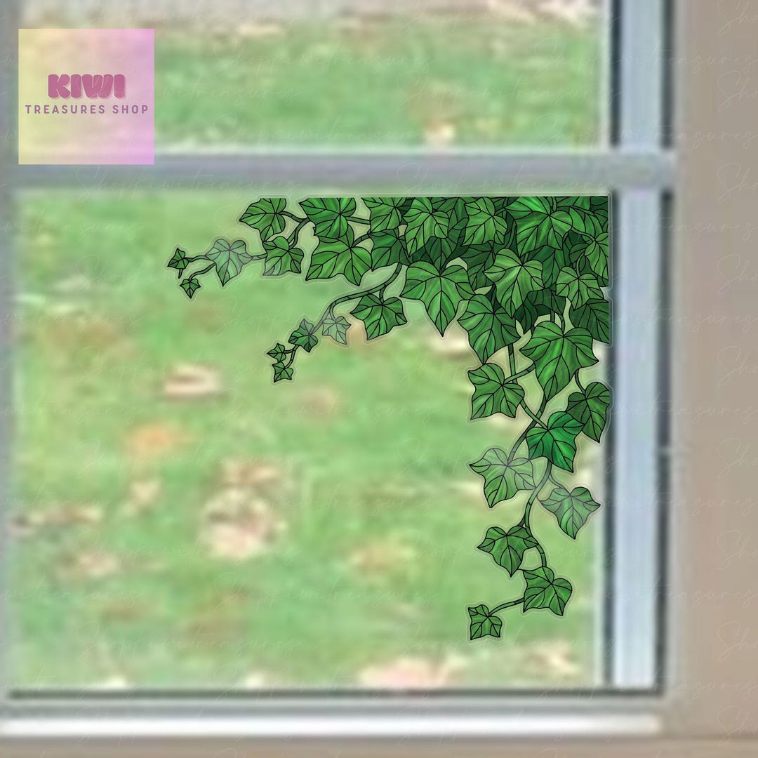 Ivy Branch Window Decal: Transparent Plant Vinyl Sticker - Etsy