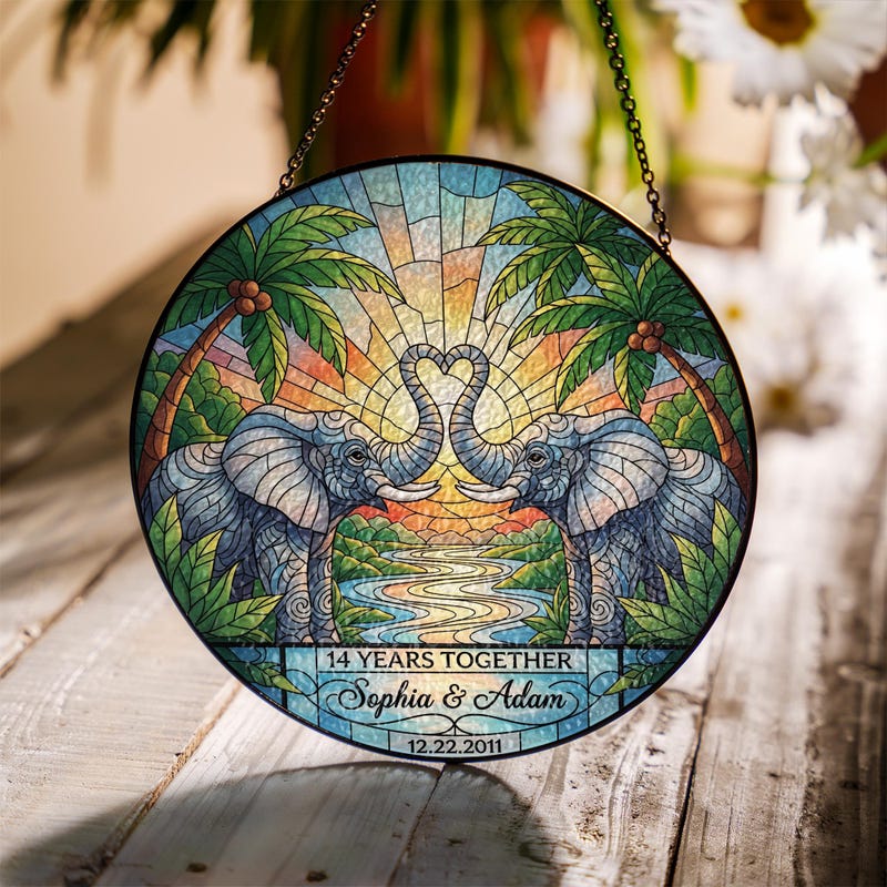 Elephant Glass Sign - Etsy