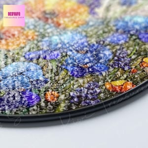 Bluebonnets and Orange Poppies GLASS Suncatcher Hanging, Orange Poppies ...