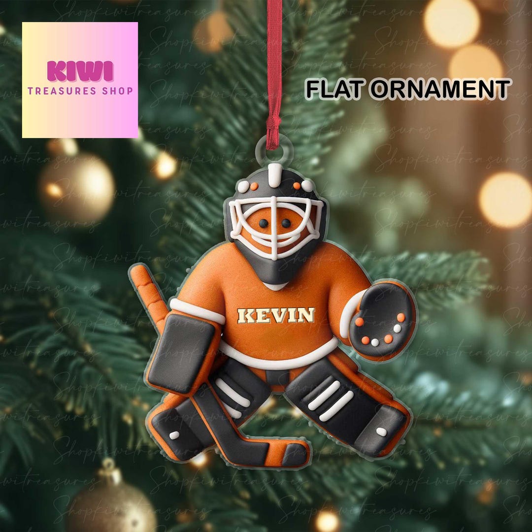 Gingerbread Hockey Goalie Ornament, Acrylic Flat Ornament - Etsy