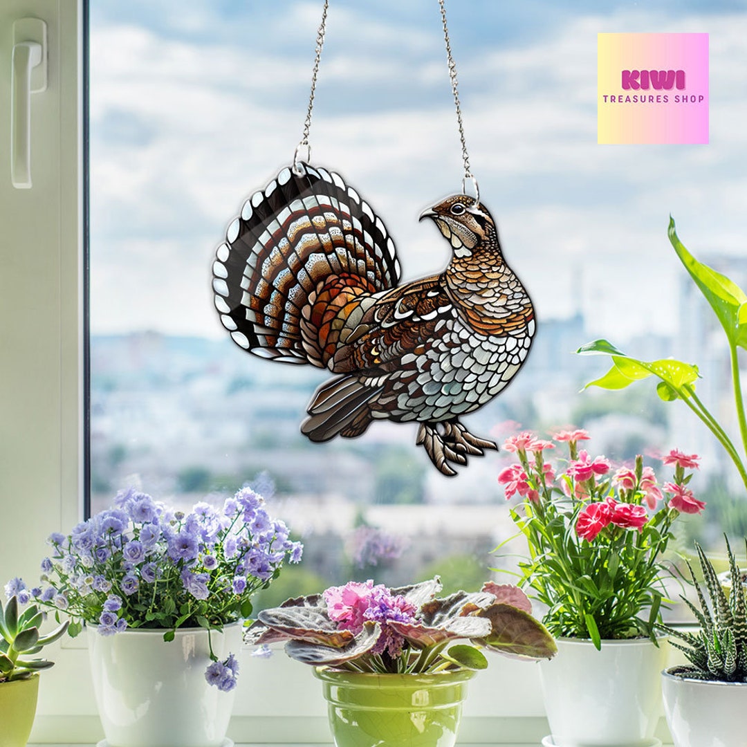Ruffed Grouse Bird Acrylic Window Hanging, Bird Lovers Gift, Bird Nerds ...