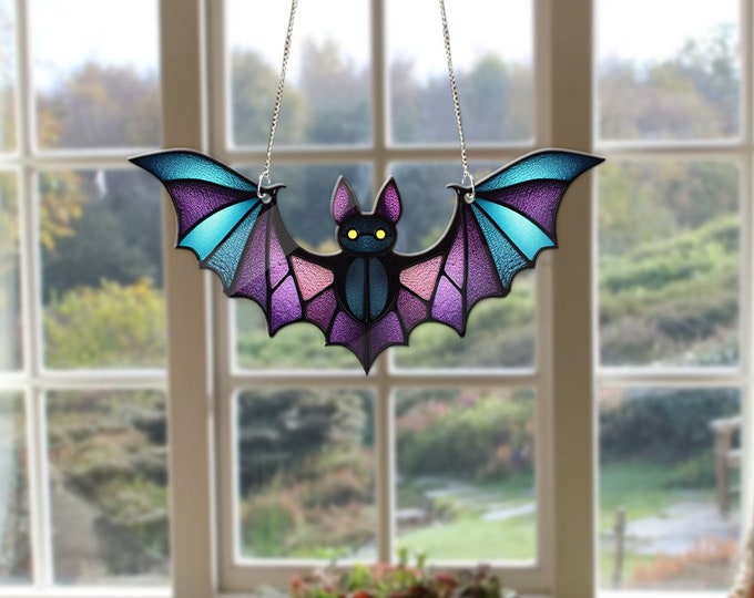 Stained Glass Bat Suncatcher - Etsy