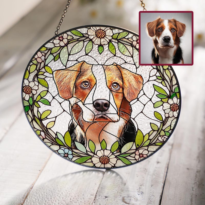Stained Glass Dog - Etsy