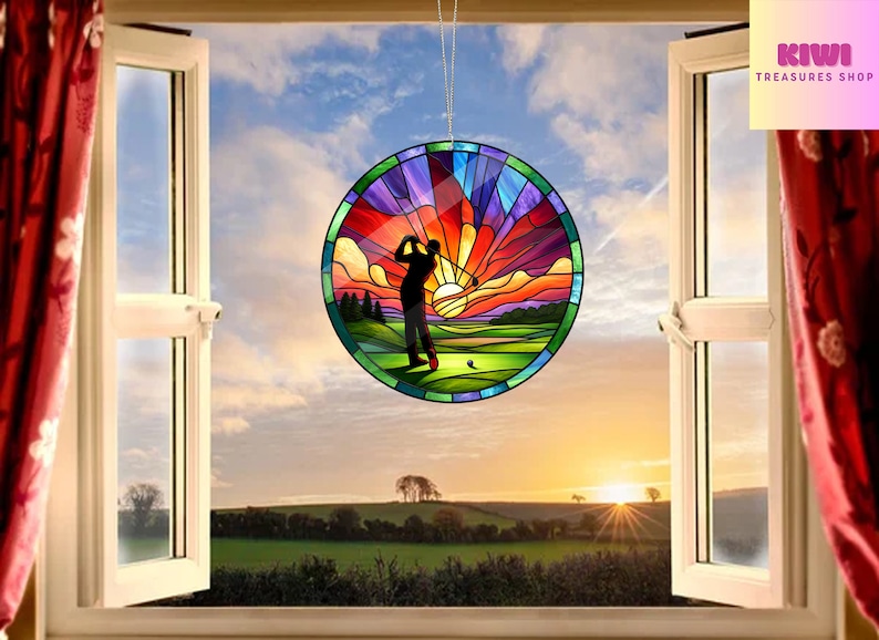Acrylic Sunset Golfing Window Hanging: Golf Lover Gift - Etsy
