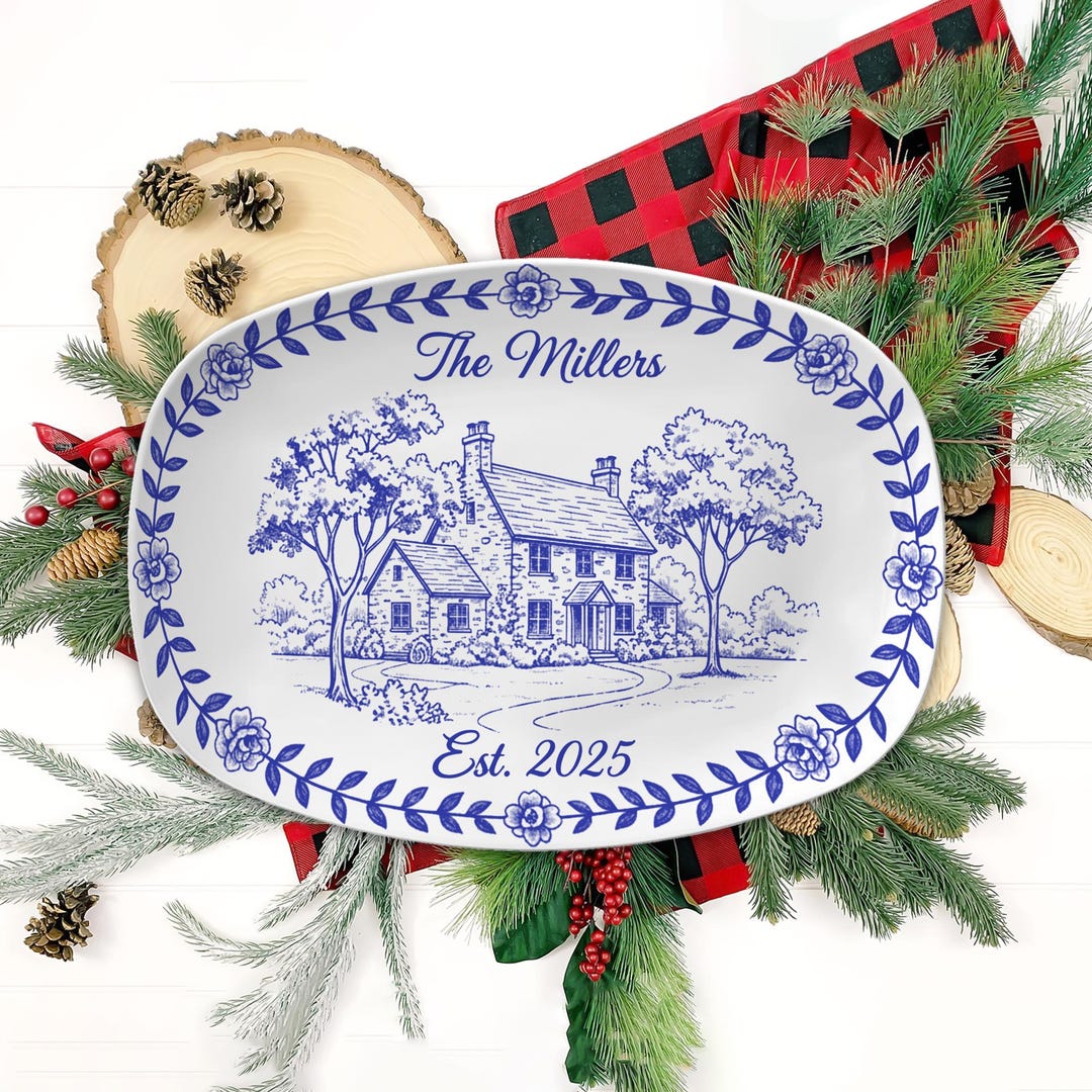 Custom House Platter: Personalized Chinoiserie Style Plate - DECOR Only ...