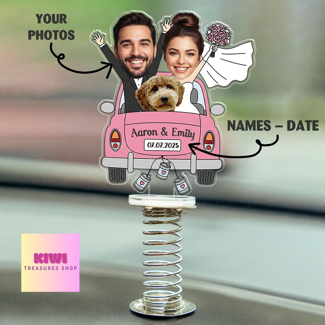 Custom Wedding Car Photo Standee – Personalized Spring Acrylic Couple ...