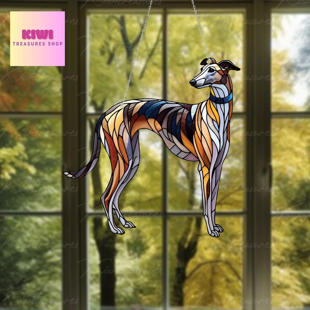 Greyhound Acrylic Window Hanging: Dog Mom Memorial Gift - Etsy