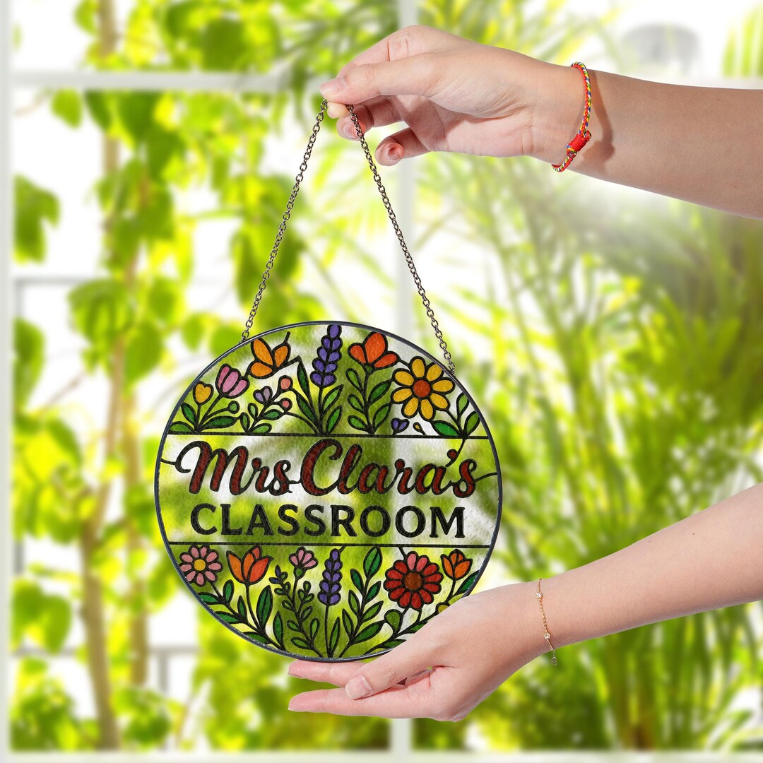 Personalized Teacher Classroom Glass Suncatcher | End of Year Gift for ...