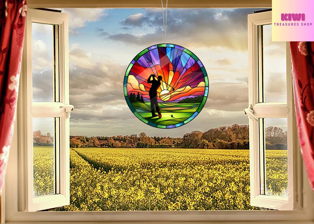 Acrylic Sunset Golfing Window Hanging: Golf Lover Gift - Etsy