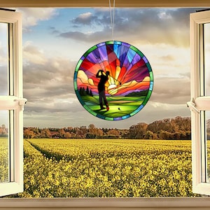 Acrylic Sunset Golfing Window Hanging: Golf Lover Gift - Etsy