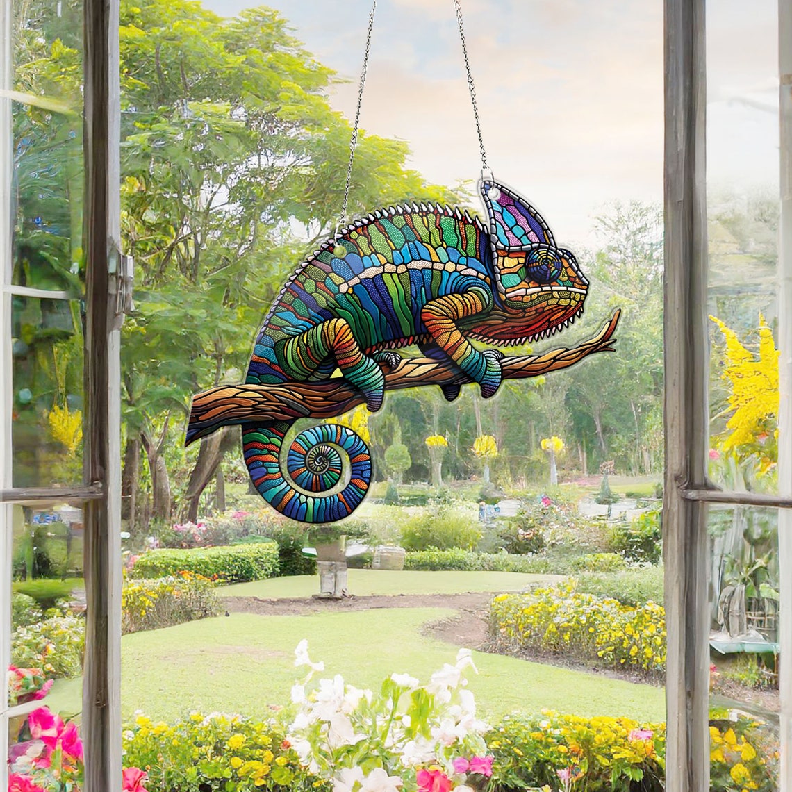 Colorful Chameleon Acrylic Window Hanging: Animal Home Decor - Etsy