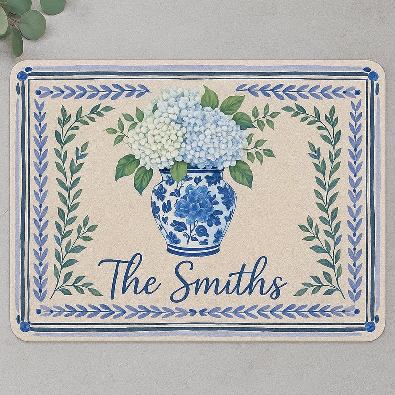 Hydrangea Doormat - Etsy