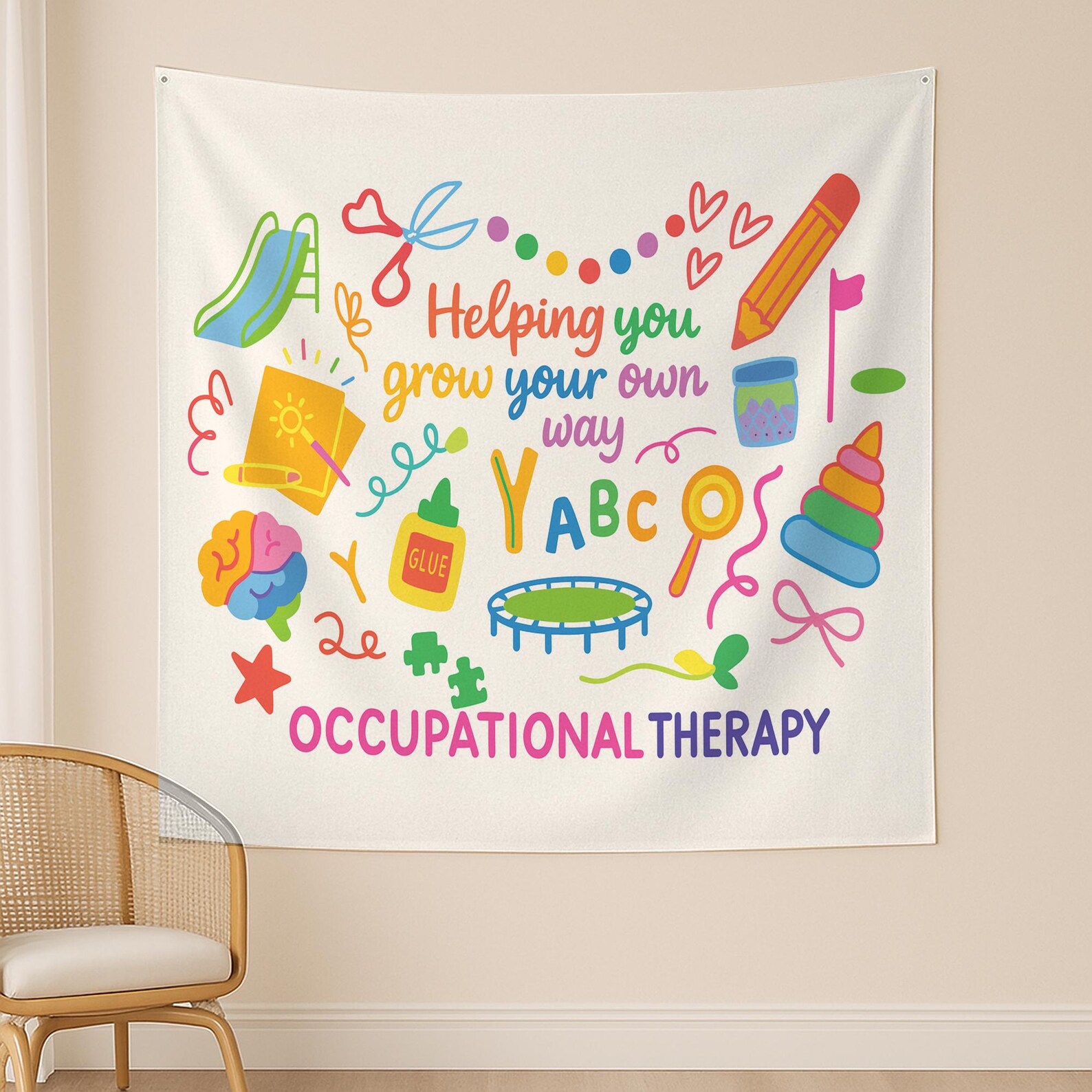 Occupational Therapy Tapestry: Pediatric OT Decor - Sensory Room Art - Etsy