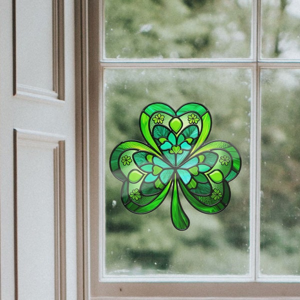 Shamrock Stained Glass Window Hanging - Etsy