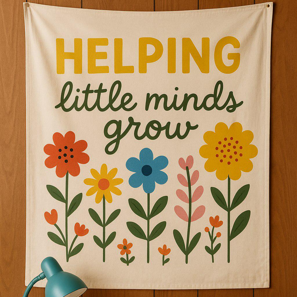 Classroom Tapestry: Educational Flower Banner, Teacher Wall Decor - Etsy