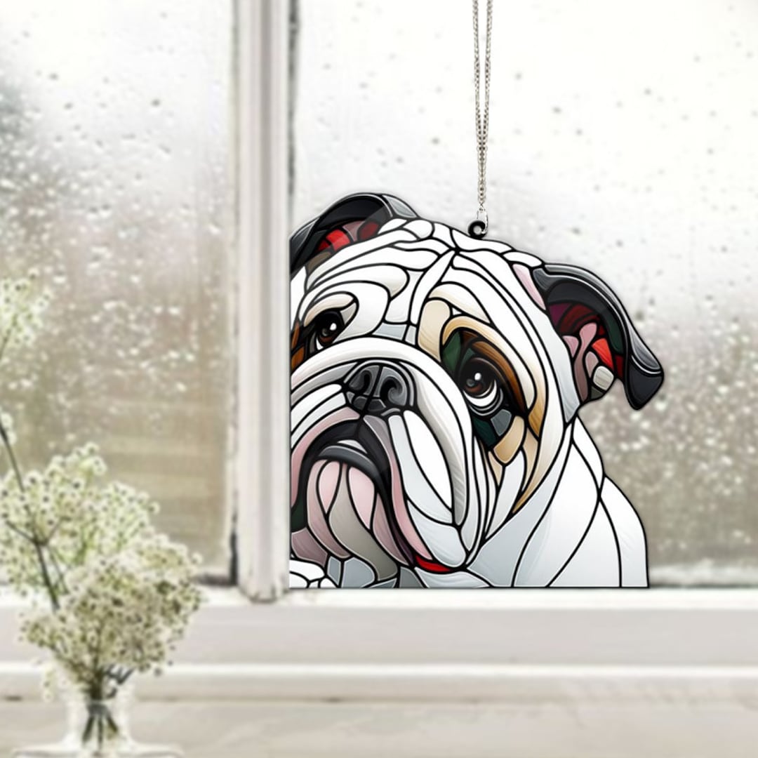 Acrylic Bulldog Window Hanging: Funny Dog Decor - Etsy