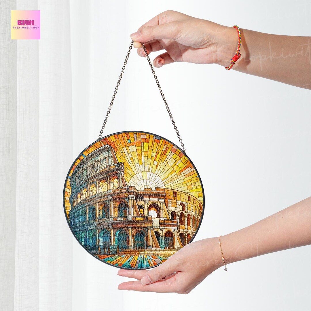 Italy Rome Landscape Glass Suncatcher Window Hanging Landscape Italy ...