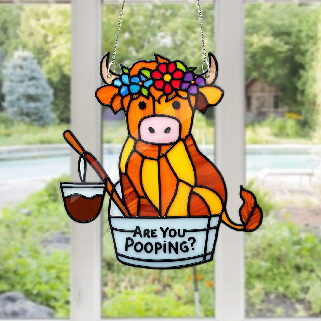 Funny Cow Acrylic Window Hanging: Barnhouse Decor - Etsy
