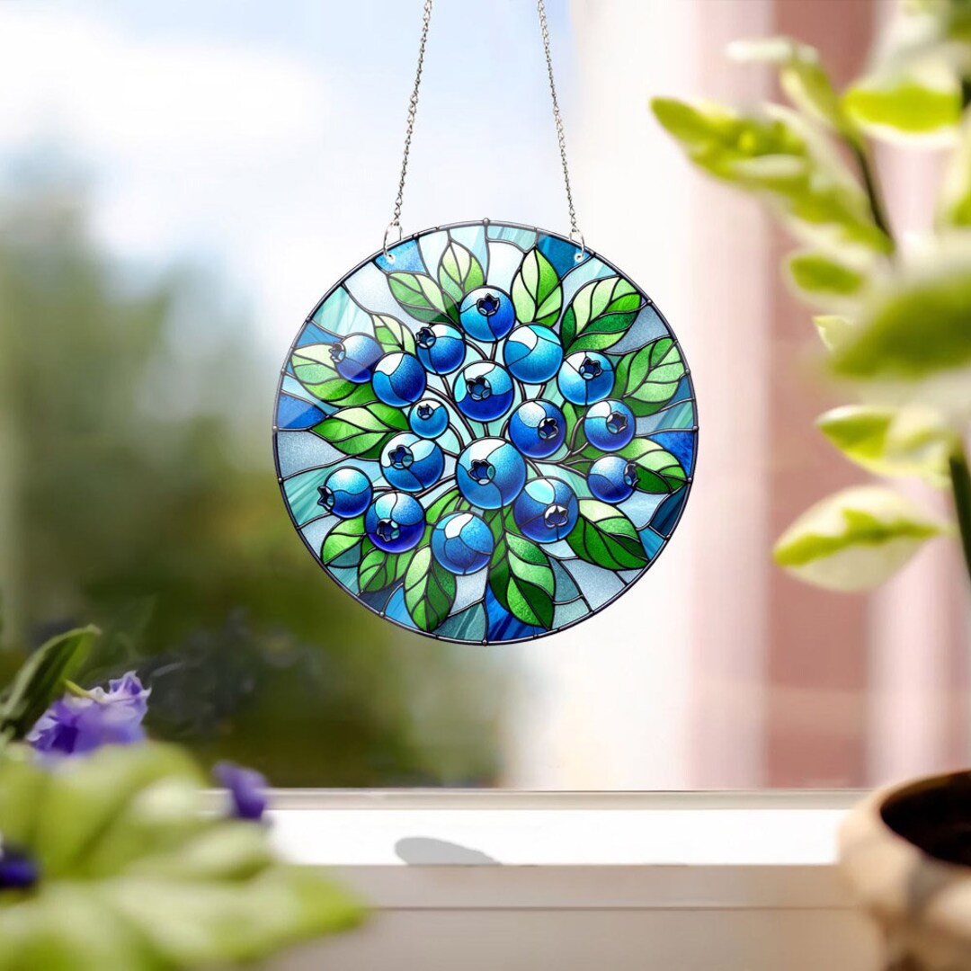 Blueberry Acrylic Window Hanging, Wall Art, Acrylic Window Hanging ...