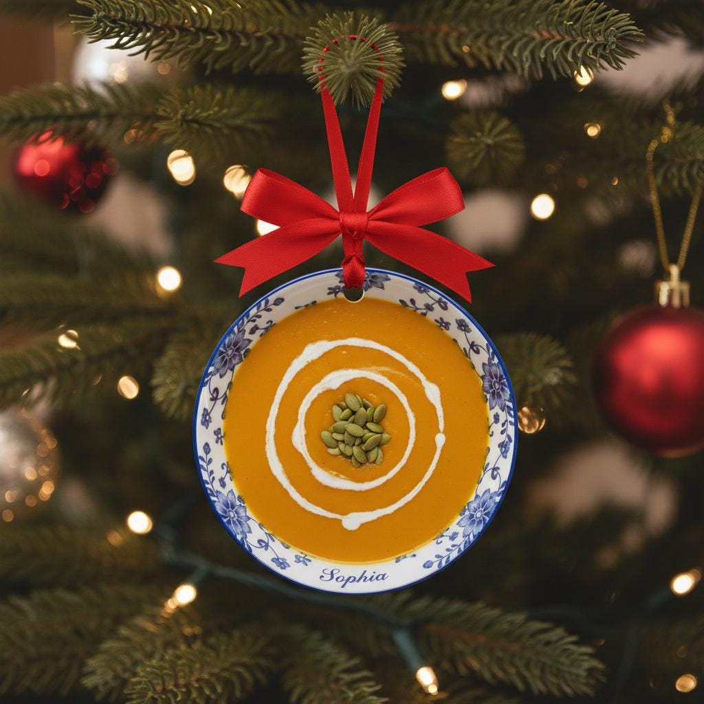 Butternut Squash Soup Ornament: Double-sided Christmas Gift for Foodies ...