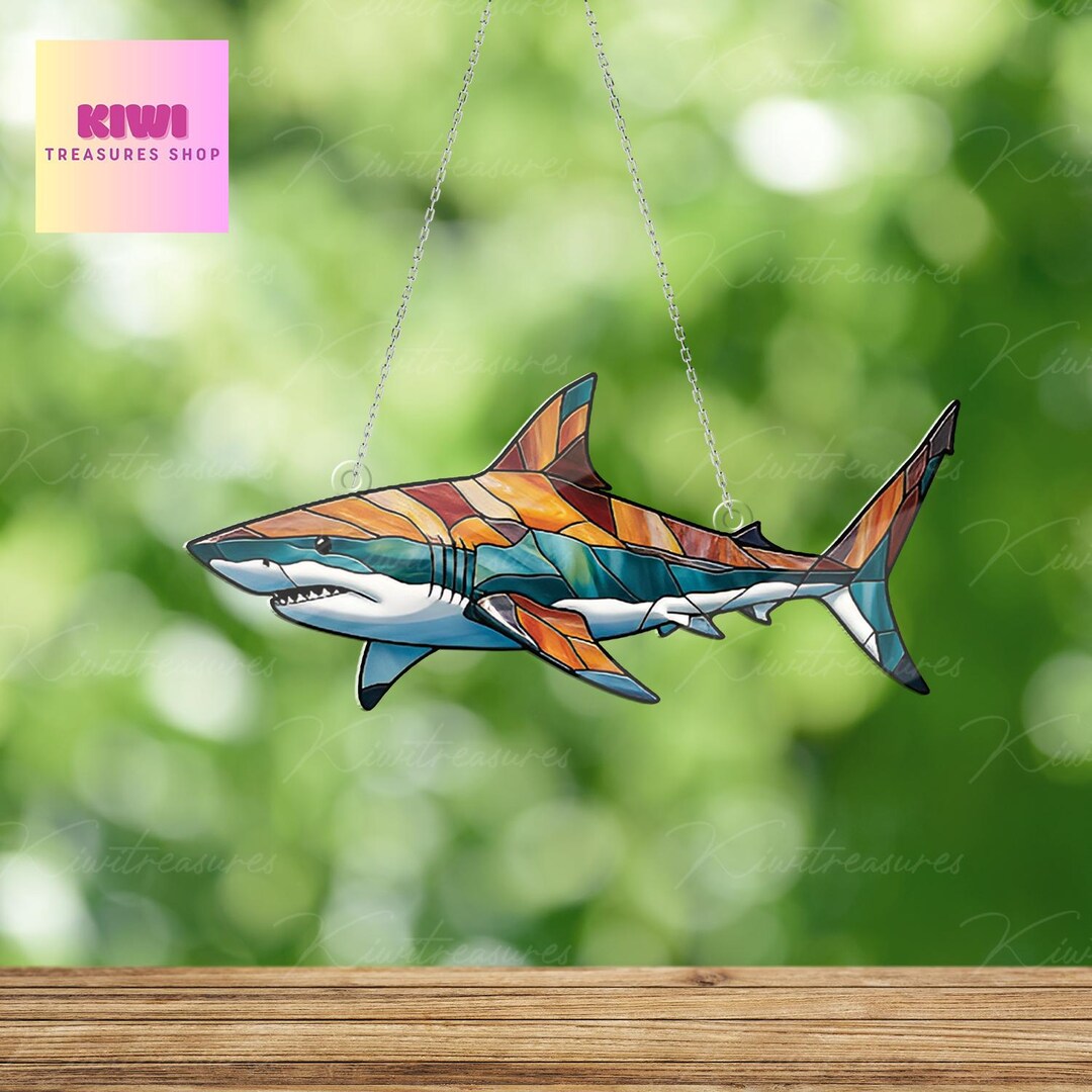 Shark ACRYLIC Window Hanging, Shark Lover Decor, Shark Gift, Fish Lover ...