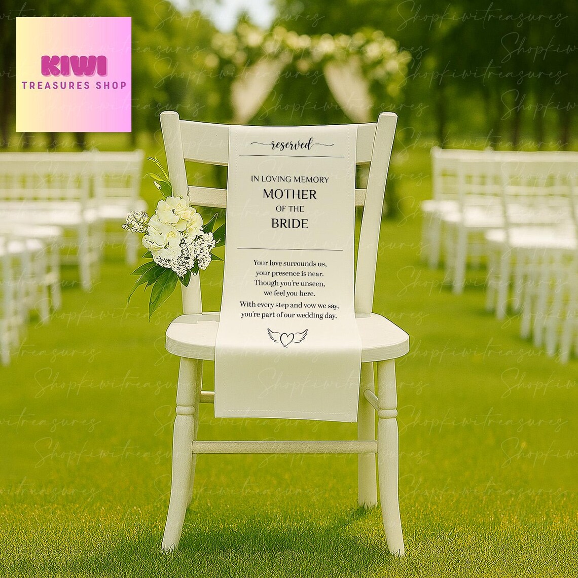 Custom Memorial Chair Banner: in Loving Memory, Mother of the Bride - Etsy