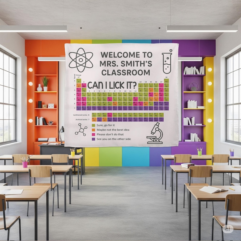 Funny Periodic Table Tapestry – Science Teacher Classroom Decor - Etsy