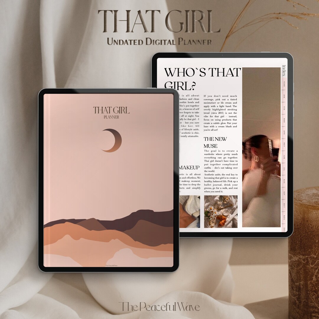 Undated Digital Planner THAT GIRL Planner Daily, Weekly & Monthly ...