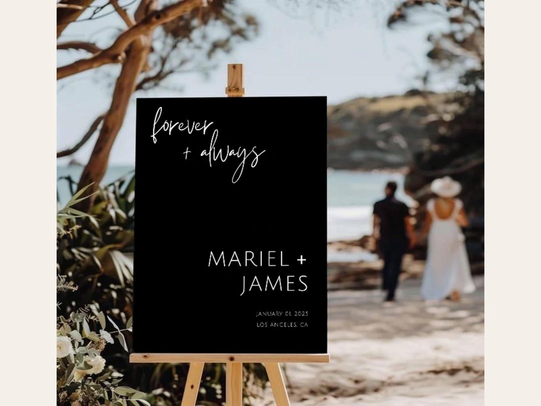 Minimalist Wedding Sign Template, Printable Modern Welcome Reception ...