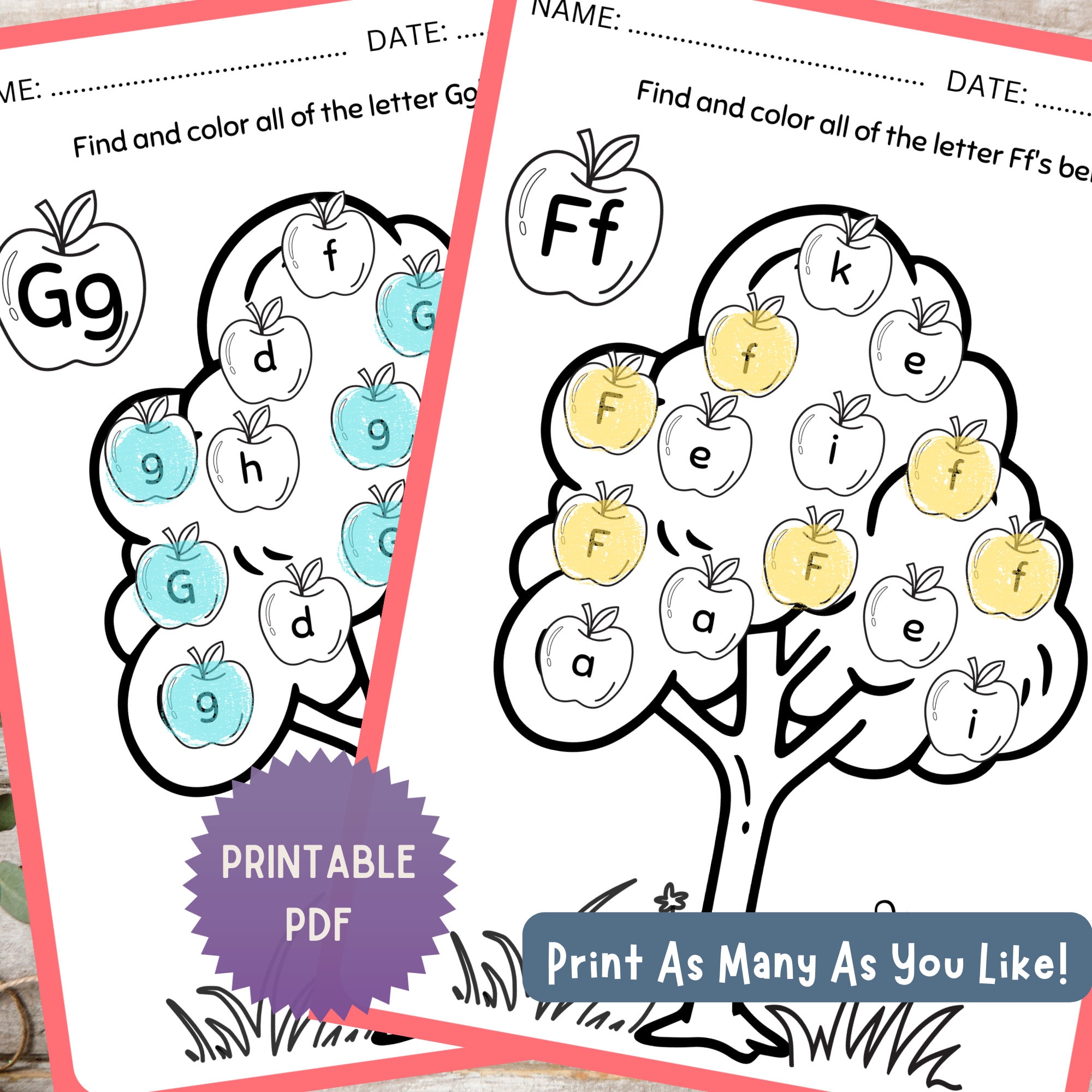 Alphabet Find & Color Worksheet, Printable Alphabet Coloring Pages, ABC ...